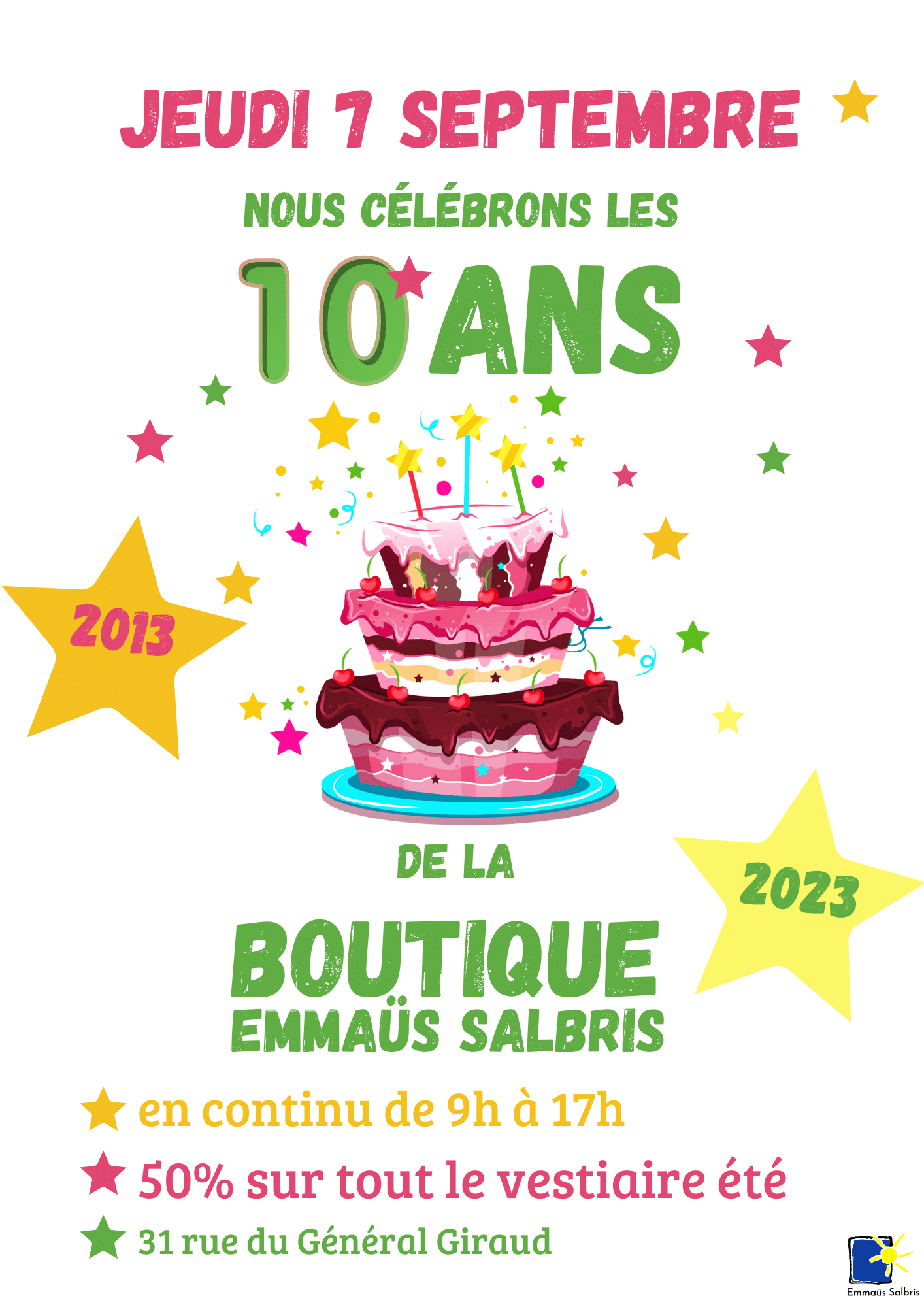 La boutique d'Emmaüs fête ses 10 ans ! • Ville de Salbris - Loir-et-Cher