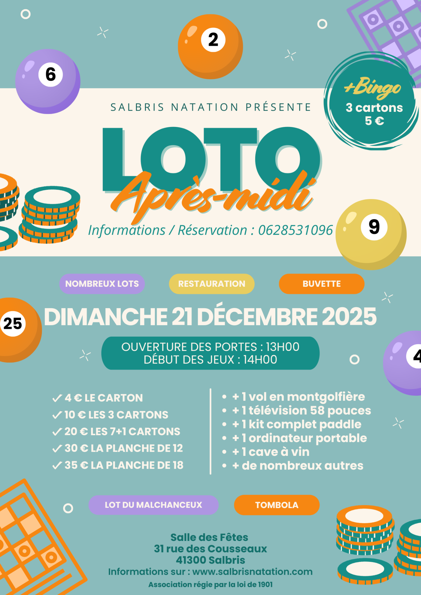 Grand Loto de Salbris Natation • Ville de Salbris - Loir-et-Cher